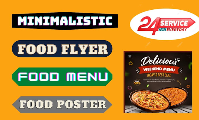 Design a minimalistic food menu, food flyer, and food poster by ...
