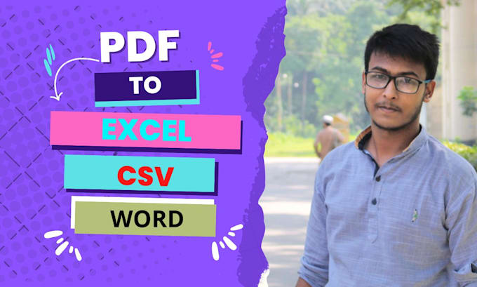 Convert file pdf to excel, csv , docs by Sourovlebu | Fiverr