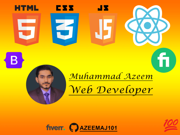 Front End With Reactjs Nextjs Using Css Scss Tailwind And Bootstrap By Azeemaj101 Fiverr