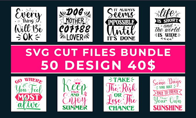 Do unique svg cut files, pdf, png design bundle for you by Aroy00225 ...