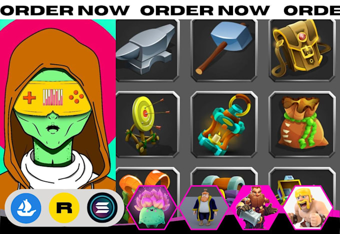 Draw 3d props, 3d pixel art character for nft art design, 2d nft unity ...