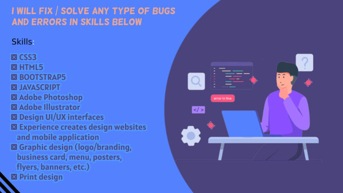 Solve Any Types Of Errors In Html Js Python And Other Programming Lang By Ahmedtariq297 Fiverr