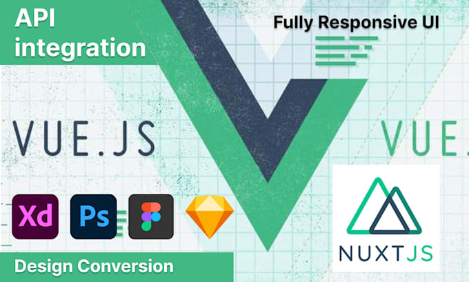 Convert your design figma, xd, psd, html to vue, nuxt by Igoriron | Fiverr