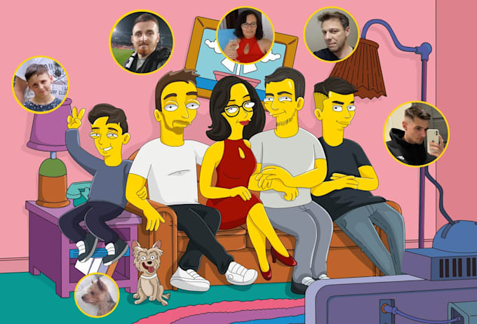 Vector style portraits simpsons by Pro__u | Fiverr