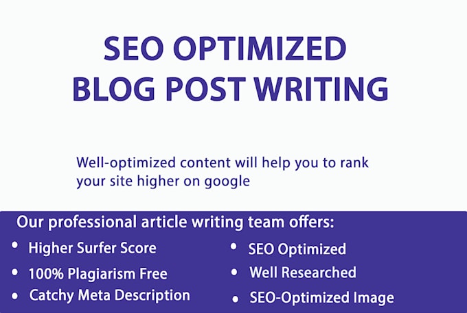 Write seo blog post and articles for your website by Sasi_seo | Fiverr