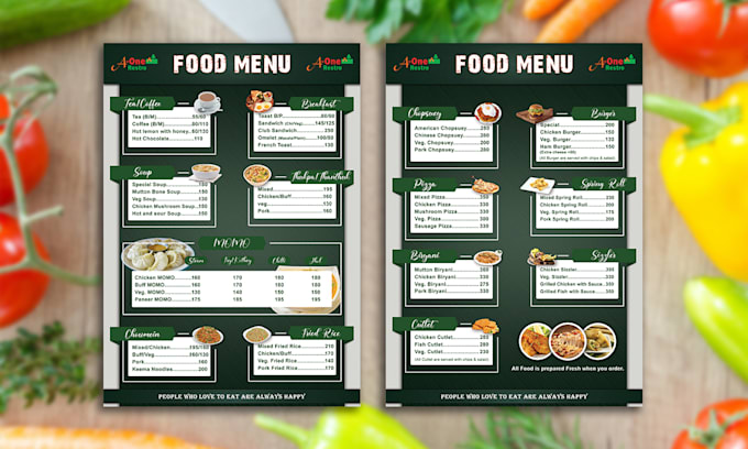 Design professional menu and modern print menu by Bcashchaudhary | Fiverr