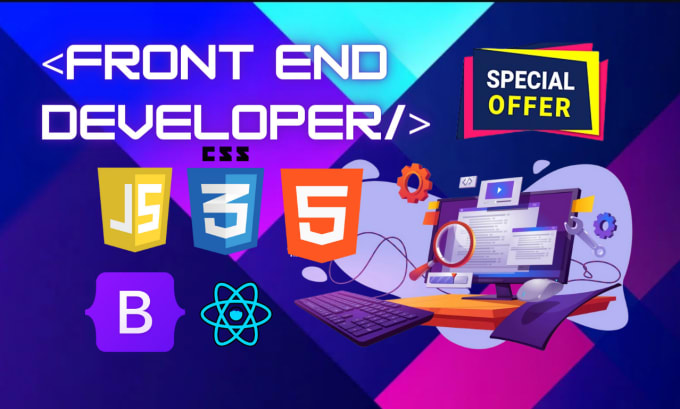 Be Your Front End Web Developer Using Html Css Javascript Bootstrap React Js By Webthree30 Fiverr
