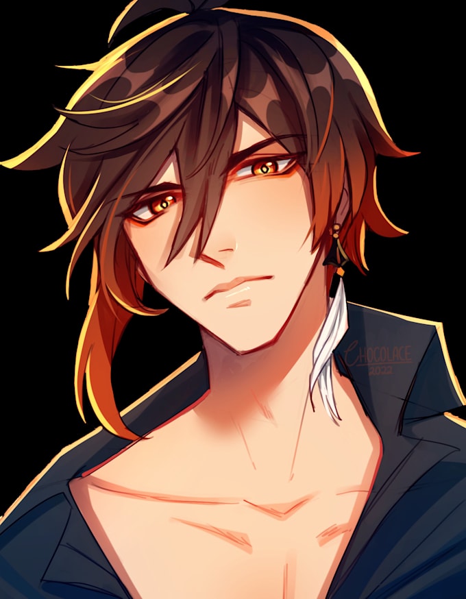 Draw custom anime character portraits by Chocolace | Fiverr