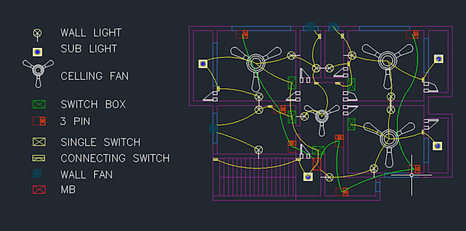 Design an electrical plan for apartment by Khalidibon | Fiverr