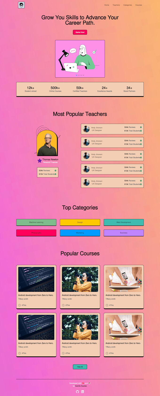 Design or develop your landing page by Camsuarez | Fiverr