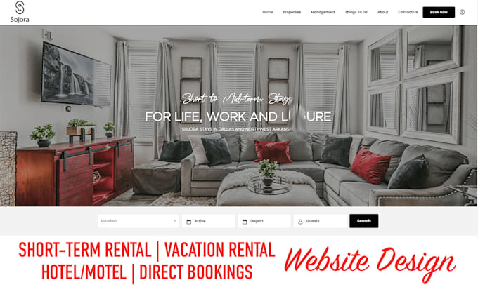 Design a short term rental website for direct bookings by Quicksandatx ...