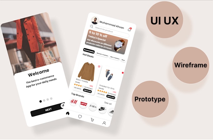 Design ui ux app prototype or wireframe by M_ahsan34 | Fiverr