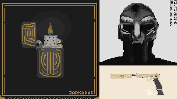 Create a detailed drawing in pixel art by Zarkadas | Fiverr
