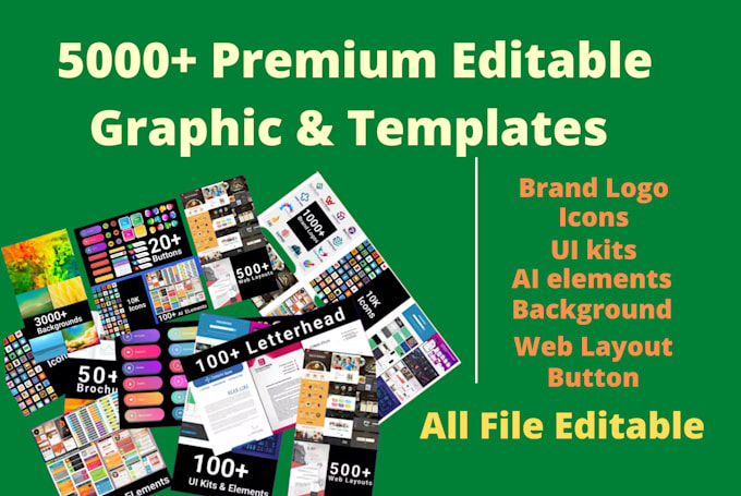 Give 5000 editable graphic design templates bundle by Abida_xp8 | Fiverr