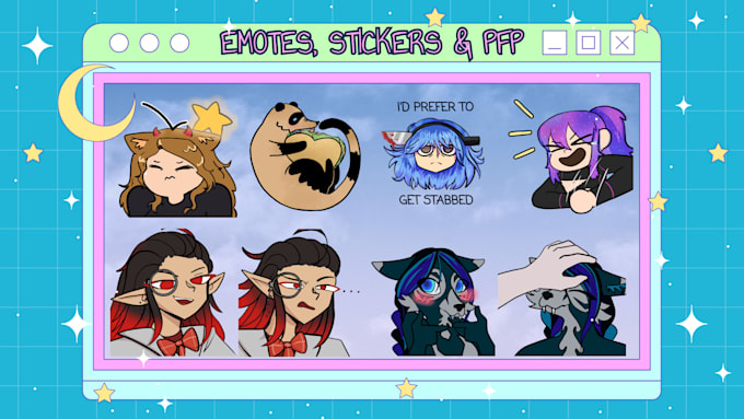 Make custom emotes, stickers, badges and pfp by Weirdcat_666 | Fiverr