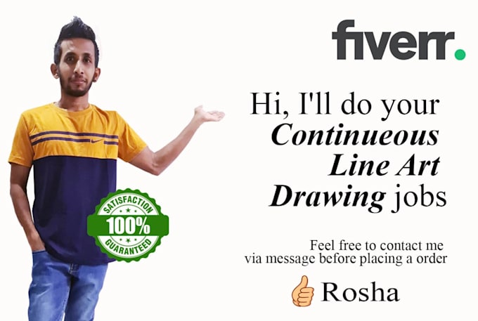 Draw awesome continuous line art by Rosha_gd | Fiverr