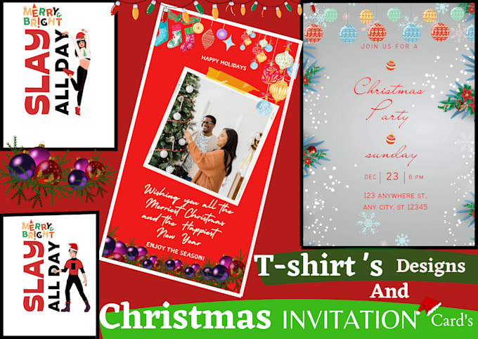 Create awesome minimalist christmas invitation cards by Parislaashraf ...