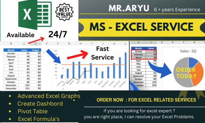 Create Excel Reports Charts Graphs Pivot Tables Dashbord By Mraryu Fiverr