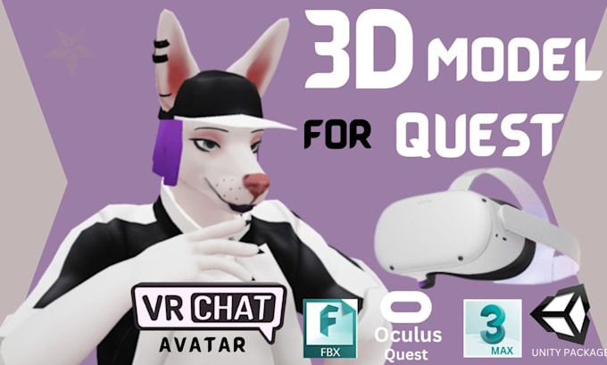 Create custom vrchat avatar rig vtuber vr furry vrc character nsfw 3d ...