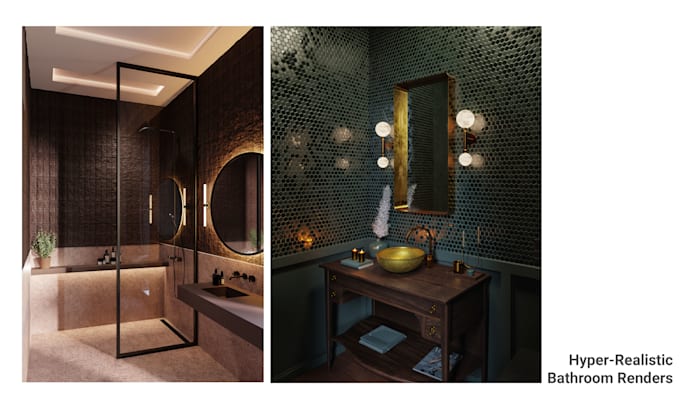 Transform your bathroom into a work of art with hyper realistic visualization by Nayabahmed423 ...