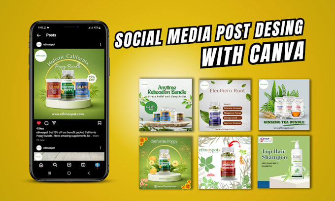 Do unique social media post design and graphic design with canva by ...