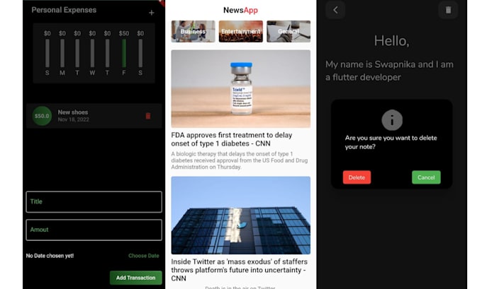 Develop mobile apps with flutter by Swapnika_ag | Fiverr Develop mobile apps with flutter by Swapnika_ag | Fiverr