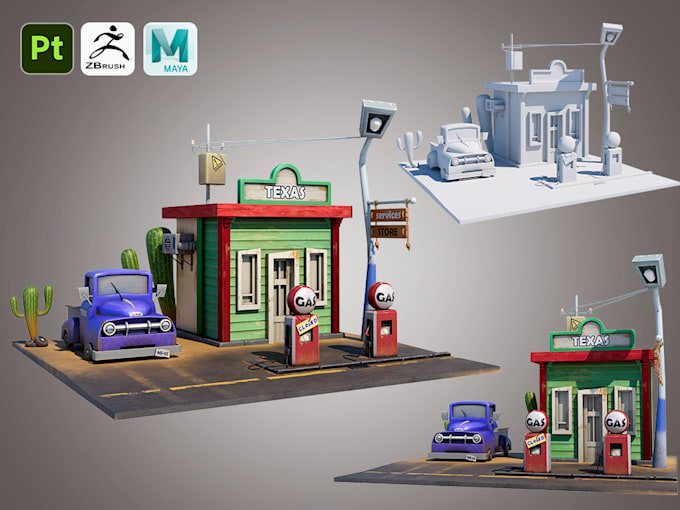 Create 3d game assets, environments,props, renders by Malikadnan103 ...