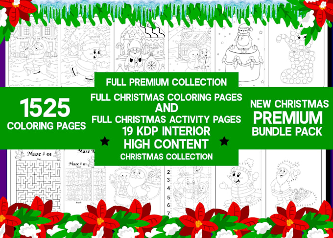 Give 1500 christmas coloring pages bundle by Oracks | Fiverr