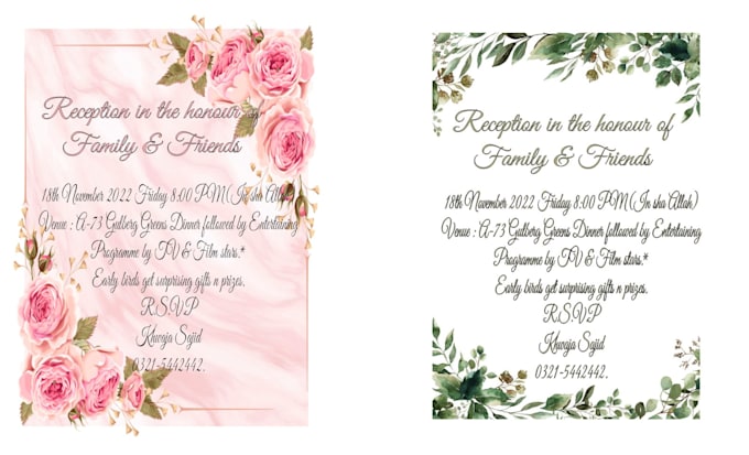 Design the best invitation card or any other card you want by Nouman_1 ...