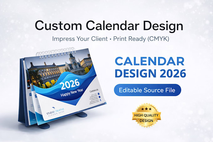 Professional desk calendar, wall calendar digital design 2026 by ...