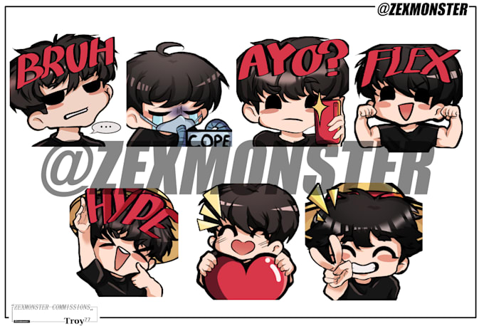 Make twitch emotes, animated and basic ones by Zexmonster | Fiverr