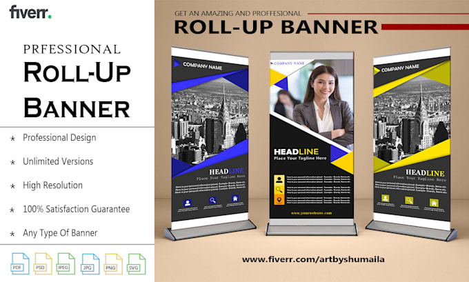 Do professional pop up, pull up, x banner, and x stand by Artbyshumaila ...