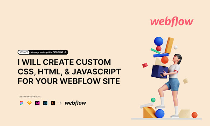 Create Custom Css Html Javascript For Your Webflow Site By Rifkiedr Fiverr