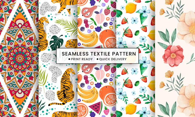 Create unique seamless textile repeat pattern, fabric pattern design by ...