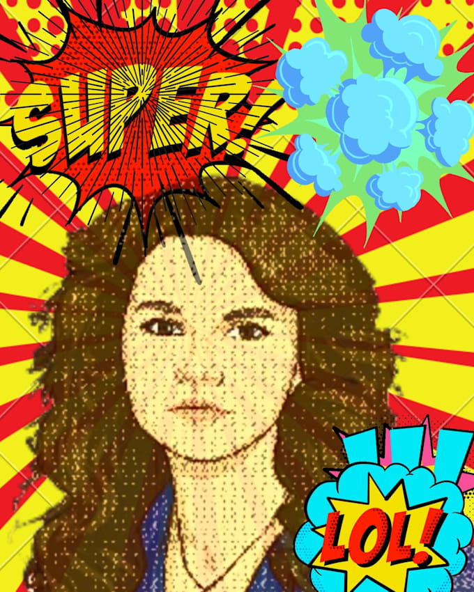 Create vintage, retro comic illustration, cartoon, pop art roy lichen ...