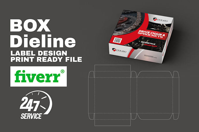 Create dieline with bleed for any custom box packaging by Amynem196 ...