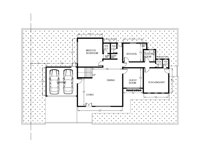 Draw 2d floor plan, house plan, elevations, in autocad by Zaidmnm | Fiverr