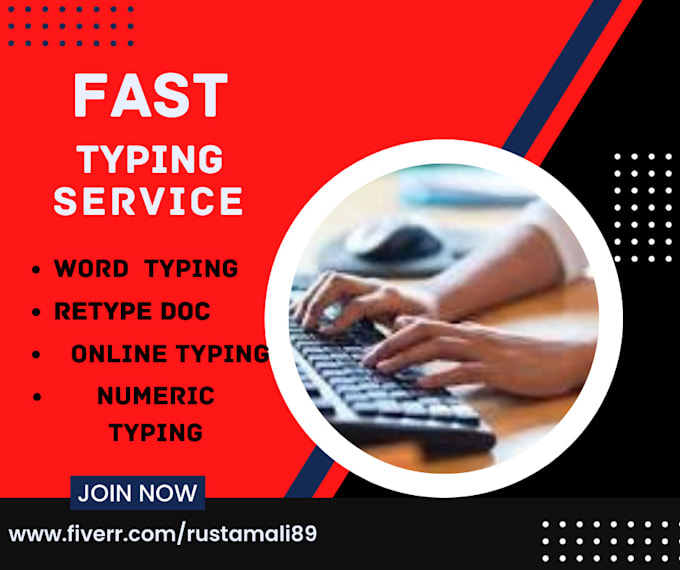 Do typing documents, ms word typing, online typing by Rustamali89 | Fiverr