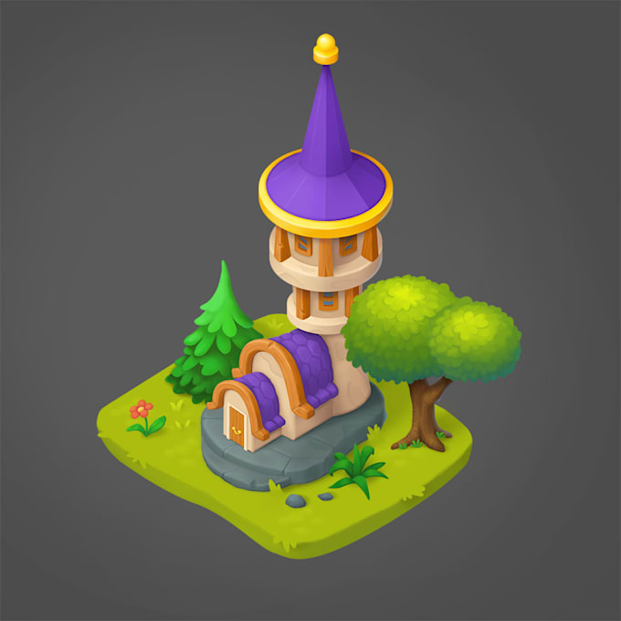 Do isometric props, art, illustration by Nesele | Fiverr