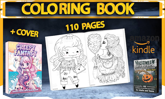 Design premium coloring book interior and cover book for amazon kdp by ...