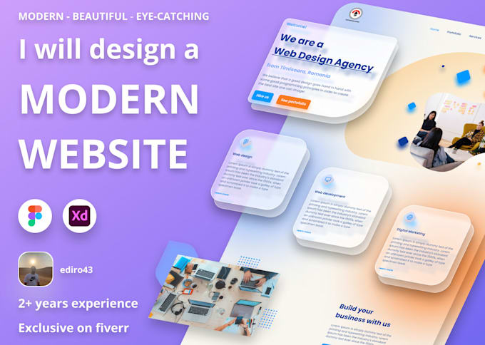 Ui ux web design, ui ux design, website ui ux design by Ediro43 | Fiverr