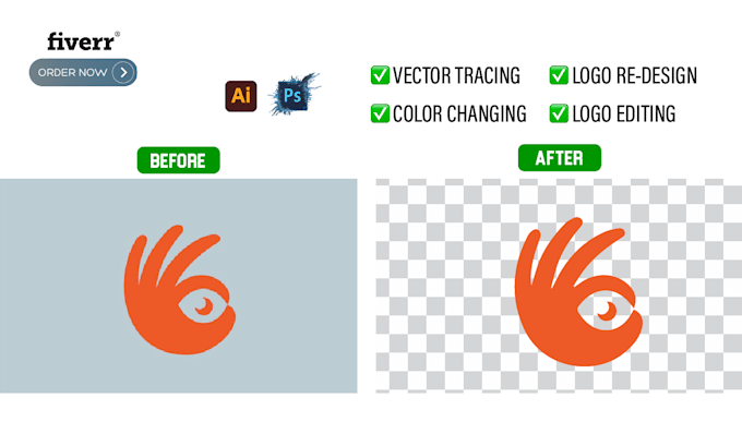 Do vector tracing, color change, logo redesign, edit, fixing ...