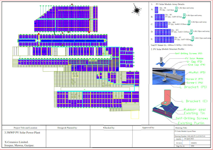 Design and draw pv solar system 2d layout by auto cad by Pallab90 | Fiverr