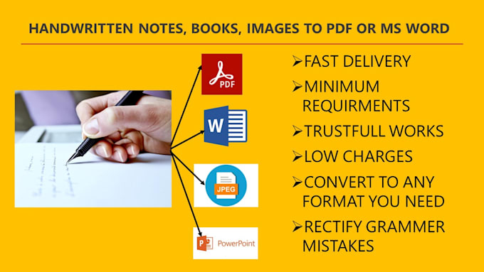 Convert handwriting, images to pdf or word by Hasithmadu | Fiverr