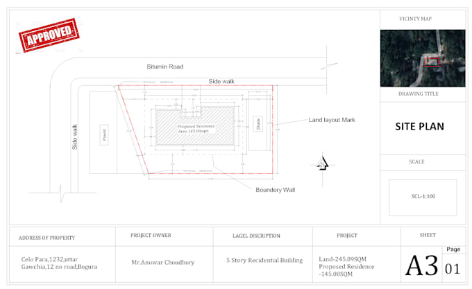 Draw site plan from google maps for city permit within 5hr by Arc_sampa ...