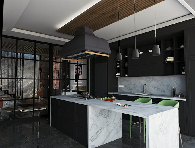 Design your kitchen 3d by Ersanencan | Fiverr