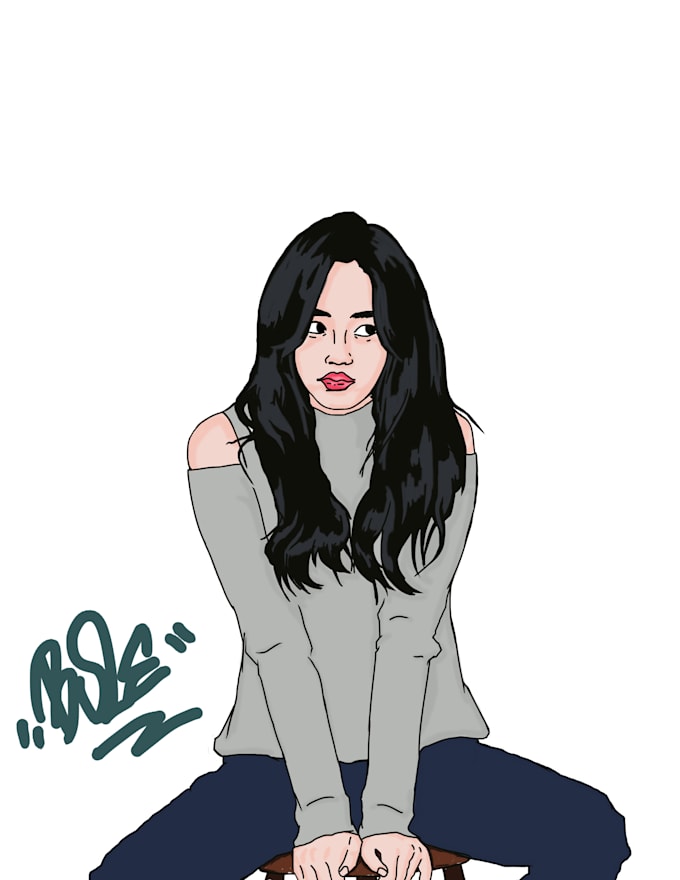 Draw clip art, fashion illustration or potrait in my style by Buzeyo ...