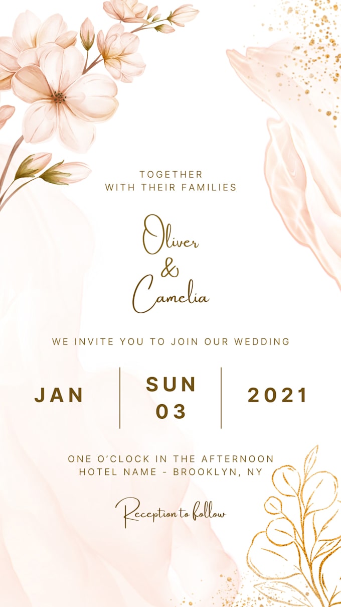 Do wedding invitation, wedding card, or bridal shower by Tehreemtaufiq ...