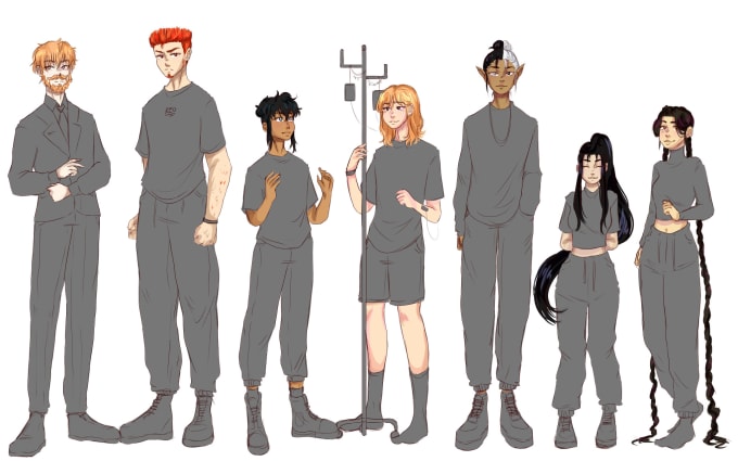 Create your character line up sheet by Naylissah | Fiverr