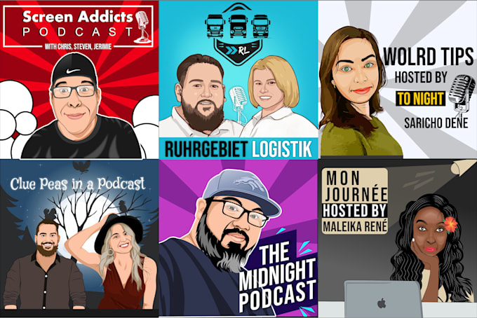Design professional portrait based podcast cover art by Nasirahmed2828 ...